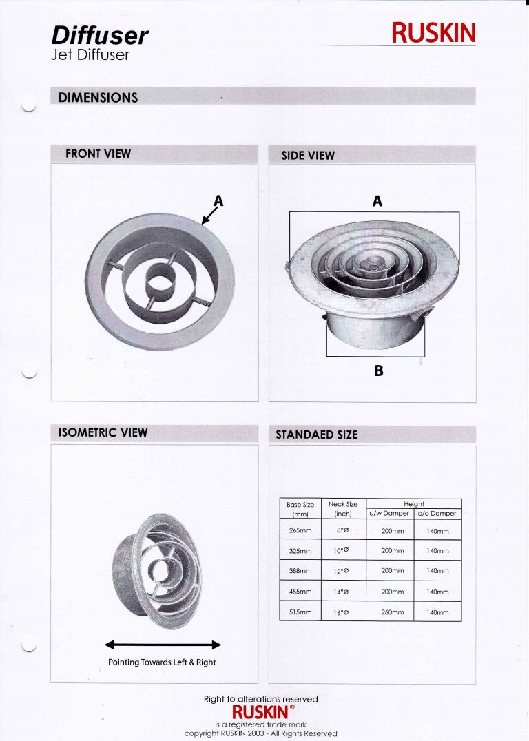 Jet Diffuser – Ruskin (M) Sdn Bhd