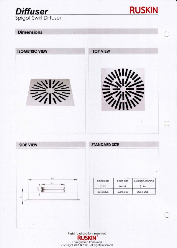 Spigot Swirl Diffuser – Ruskin (M) Sdn Bhd